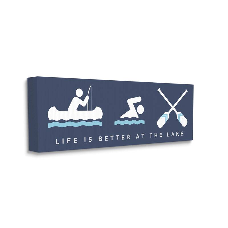 Stupell Industries Life Better At Lake Water Fun Canvas Wall Art By Lil