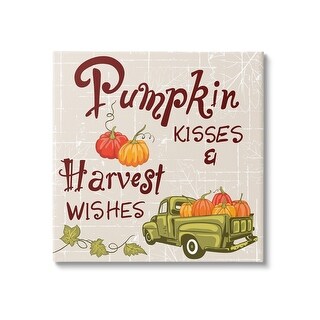 Stupell Pumpkin Kisses Harvest Wishes Canvas Wall Art Design by Diane ...