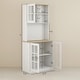 Large Countertop Kitchen Pantry Cabinet Freestanding Storage With Hutch ...
