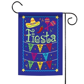 Blue and Green Fiesta Confetti Outdoor Garden Flag 18" x 12.5" - Bed ...