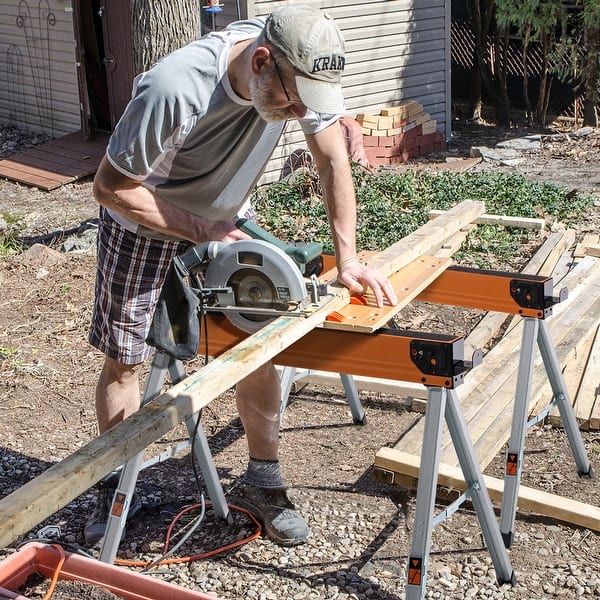 Costway 2 Pack Saw Horses Portable Sawhorses with Folding Design - See ...