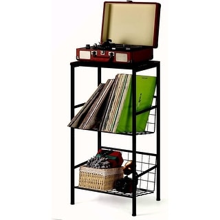 3 Tier Vinyl Record Player Stand with Charging Station - Bed Bath ...