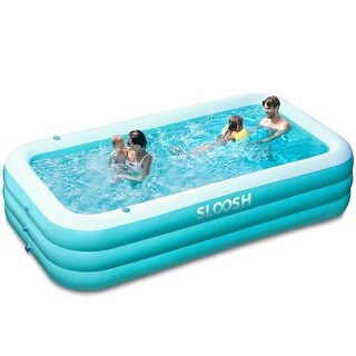 Inflatable Pool with Seats, 130" x 72" x 22" Full-Sized Inflatable ...