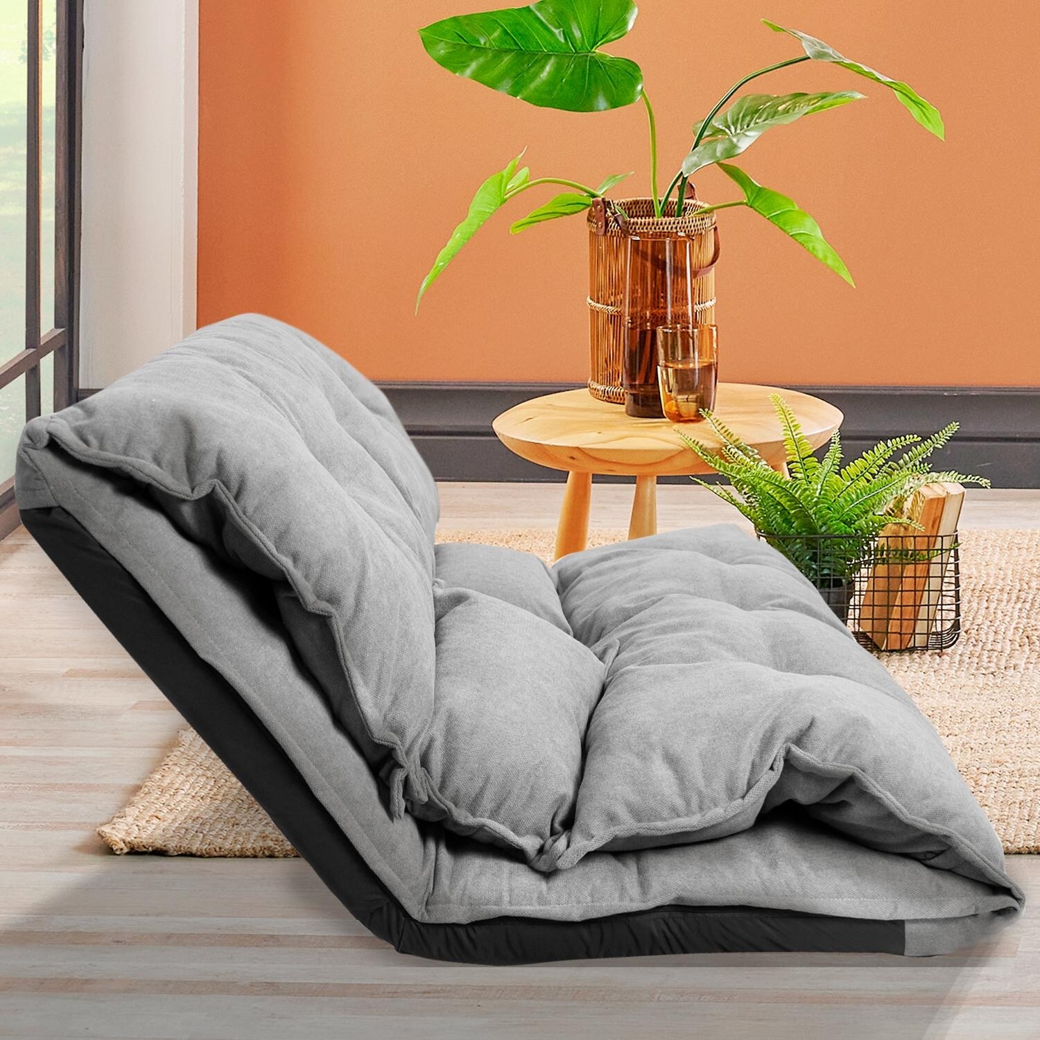 Adjustable fabric folding chaise lounge sofa chair floor couch store