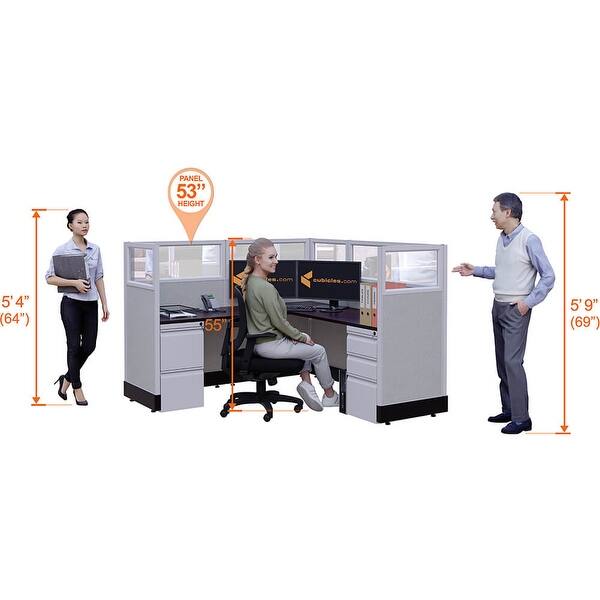 Glass Office Cubicles 53H 6pack Cluster Powered - Bed Bath & Beyond ...