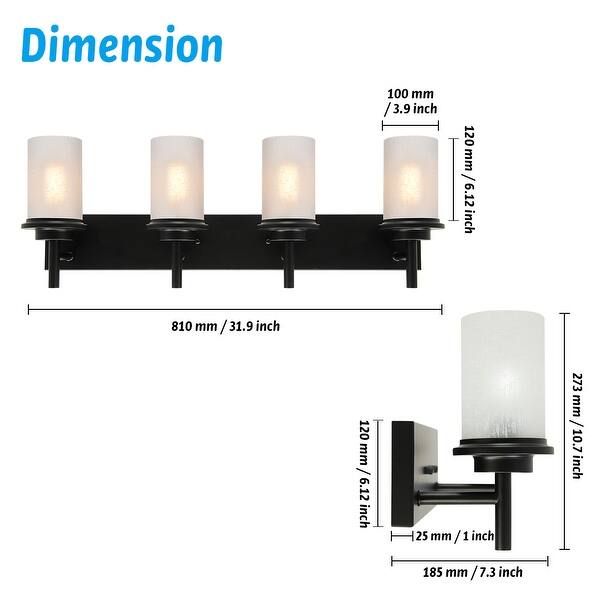 4-Lihgt Elegant Vanity Light Fixtures with White Linen Glass Shades - 4 ...
