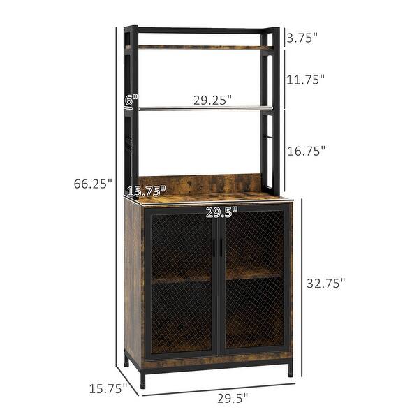 Kitchen Bakers Rack with Adjustable Shelves and 4 Hooks - Bed Bath ...