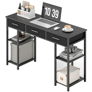 Steel Computer Desk with Drawers and Adjustable Shelves - Bed Bath ...