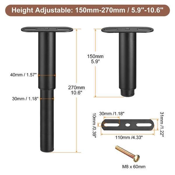 4 Sets Adjustable Height Bed Frame Support Legs - Bed Bath & Beyond ...