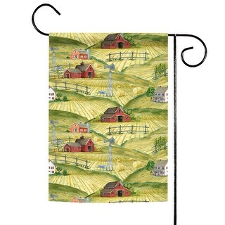 Green and Red Farmland Collage Outdoor Rectangular Mini Garden Flag 18 ...