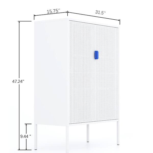 Free Standing Metal Storage Locker Cabinet with Adjustable Shelves ...