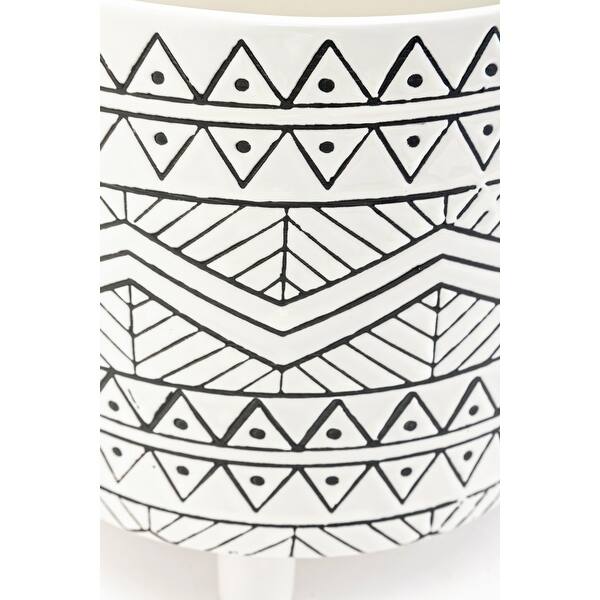 IMAX Home 25756-2 Ratlif Two Piece Hand Carved Ceramic Planter Set ...