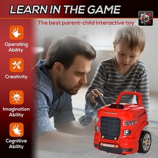 Kids Car Engine Repair Toy Set with Realistic Lights & Sounds - Red ...