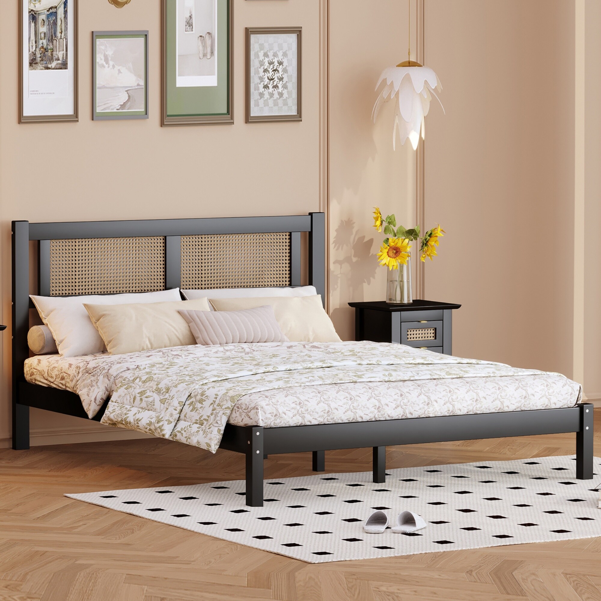 Minimalist bed frame with headboard store