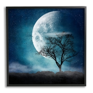 Stupell Surreal Full Moon Tree Silhouette Framed Giclee Art by Dirk ...