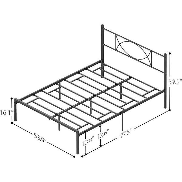 Bed Frame No Box Spring Needed Platform Bed Frame with Headboard Kids ...