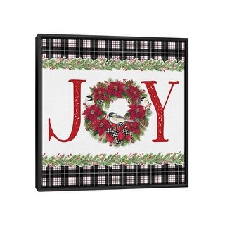 iCanvas "Chickadee Christmas Red I - Joy" by Tara Reed Framed - Bed ...