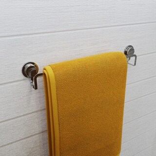 Croydex Stick 'n' Lock Adhesive Chrome Towel Rail, Easy Installation ...