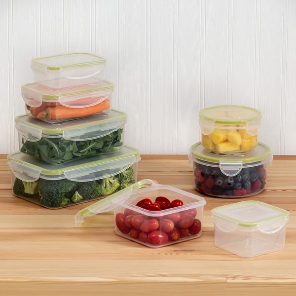 Honey-Can-Do 16-Piece Clear Plastic Locking Food Container Set - Bed ...