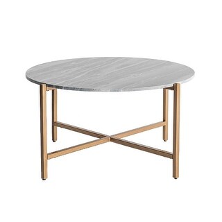 Expobazaar Grey Marble Coffee Table with Golden Metal Frame - 7'6" x 10 ...