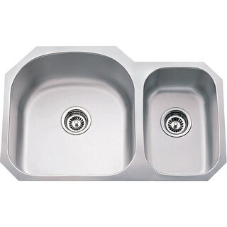 Hardware Resources 31-1/2" Undermount Double Basin Stainless Steel ...