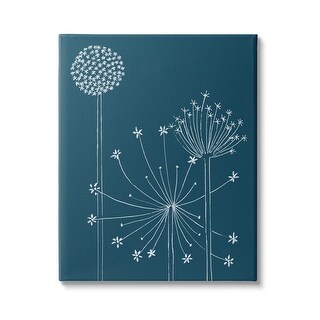 Stupell Dandelion Wildflower Botanical Outlines Stretched Canvas Wall ...