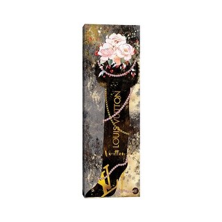 iCanvas "Gilded Grunge Furry Thigh High Boot With Blushed Roses ...
