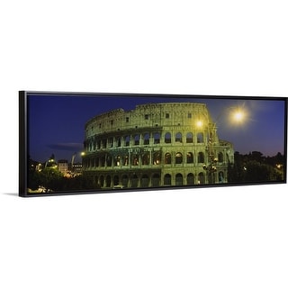 "Ancient building lit up at night, Colosseum, Rome, Italy" Black Float ...