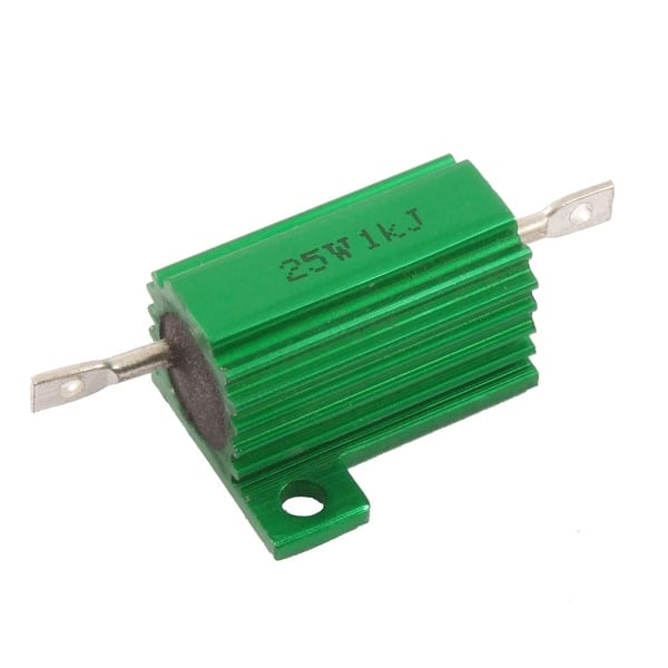 25W 1K Ohm Screw Tap Mounted Aluminum Clad Wirewound Resistor - Green ...