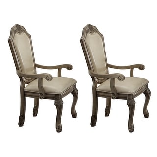 Antique White Solid Back Arm Chairs (Set of 2) - Bed Bath & Beyond ...