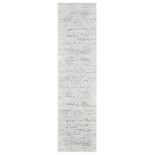 Andra Grey and Ivory Traditional Distressed Runner Rug - Bed Bath ...
