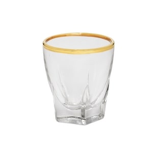 Set of 6 Liquor Glasses with Gold Rim - Bed Bath & Beyond - 36150008