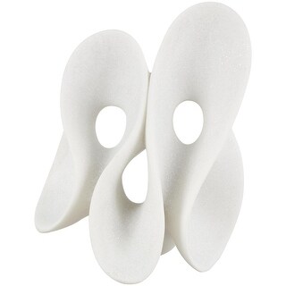 Polystone Abstract Wavy Shaped Decorative Sculpture with Cutouts and ...