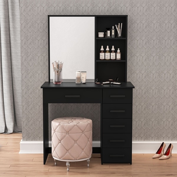 black makeup vanity