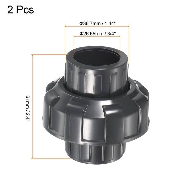 1/2" SCH80 UPVC Pipe Fitting Socket Straight Joint Union Connector ...