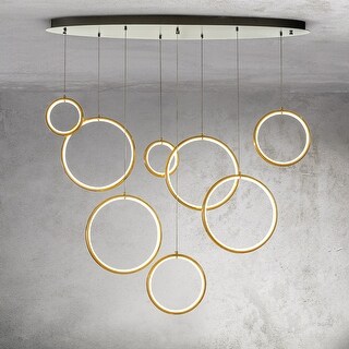 CraftHome 8 Light Modern Antique Gold Circular Ring-Shaped LED ...