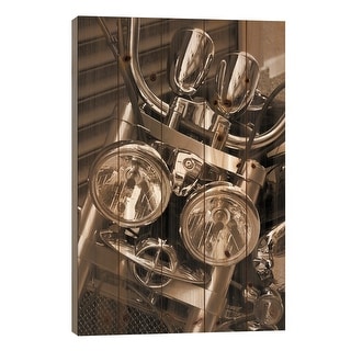 Harley Motorcycle Print On Wood by Unknown Artist - Multi-Color - Bed ...