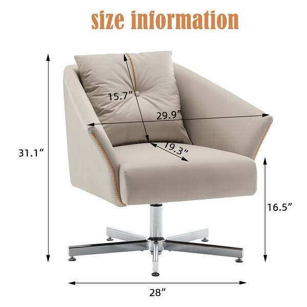 Swivel Accent Chair Modern Home Office Chair Desk Chair No Wheels with ...