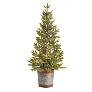 26in Christmas Tree with Lights - Small Prelit Holiday Tree in Metal ...