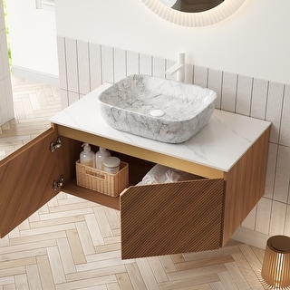 Floating Bathroom Storage Cabinet, Bathroom Vanity, Twill Double Doors ...
