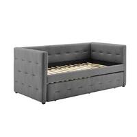 Full Size Upholstered Daybed/Sofa Bed with L-shaped Headboard - Bed ...