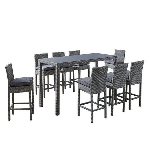 Martha Stewart Delcourt 9 Piece Patio Bar Dining Kit in Grey Bed Bath Beyond 35802550