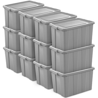 Sterilite Tuff1 30 Gallon Plastic Storage Tote Container Bin with Lid ...