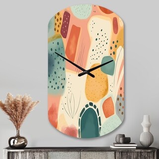Designart - Orange Fun Pattern Of Shapes I - Abstract Geometric Large ...