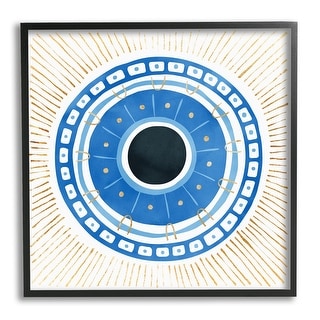 Stupell Patterned Evil Eye Mati Symbol Framed Giclee Texturized Wall ...