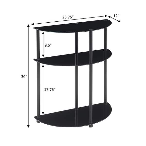 Convenience Concepts Classic Glass 3 Tier Half-Circle Entryway Hall ...