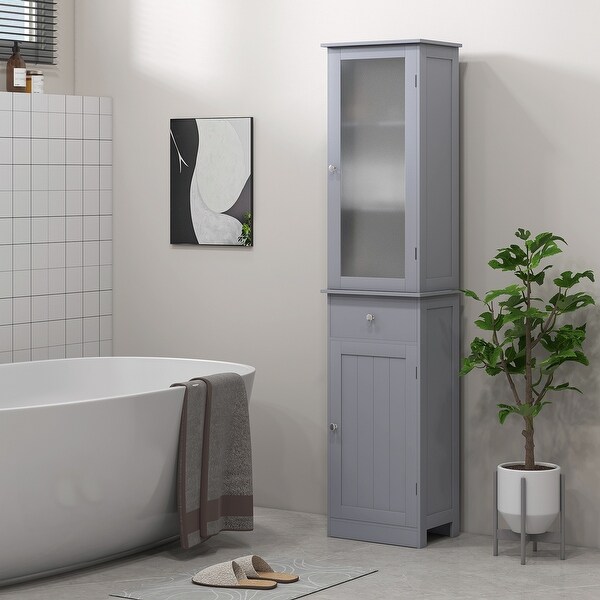 Tall slim grey bathroom cabinet store