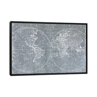 iCanvas "Galvanized World Map" by CAD Designs Framed - Bed Bath ...