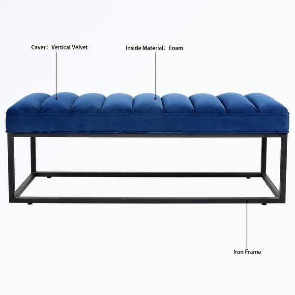 Metal Base Upholstered Bench for Bedroom and Entryway - Bed Bath ...