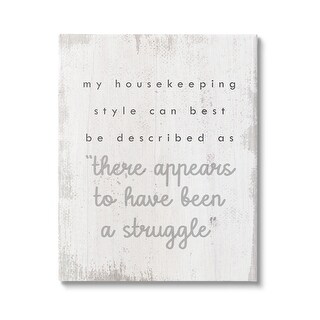 Stupell Funny Housekeeping Style Phrase Canvas Wall Art Design by Lil ...